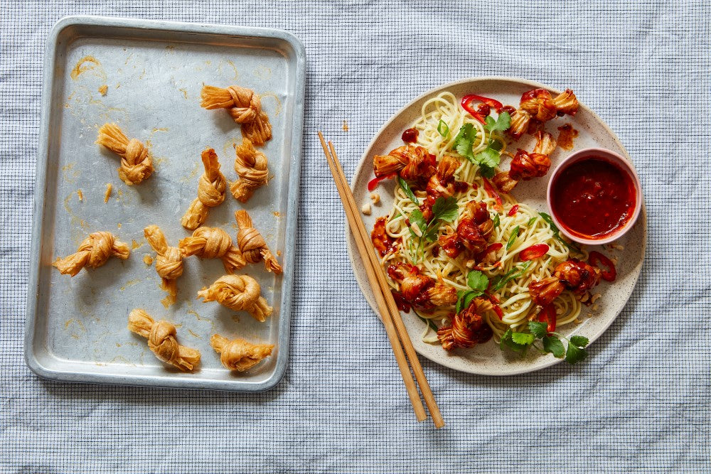 Crispy Baked Tofu Knots with Peanut Butter Miso Dressing – The Source ...